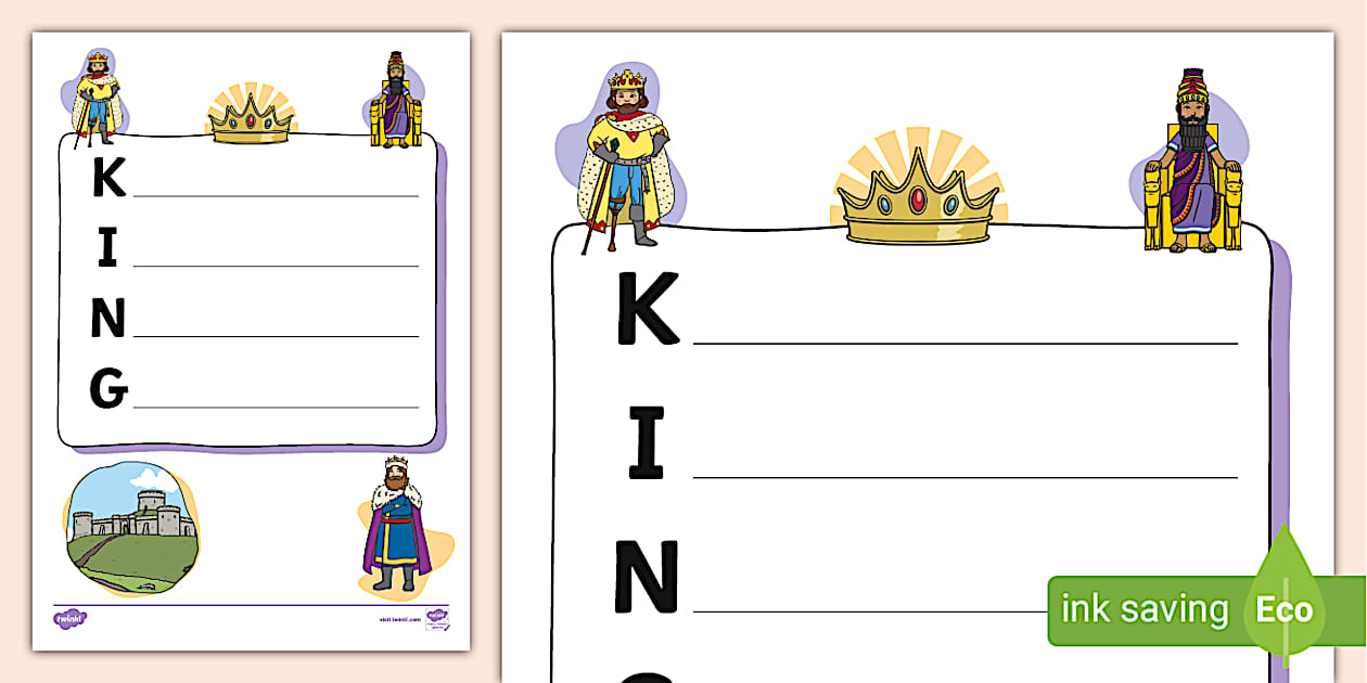 King Acrostic Poem Template,the king, Charles iii