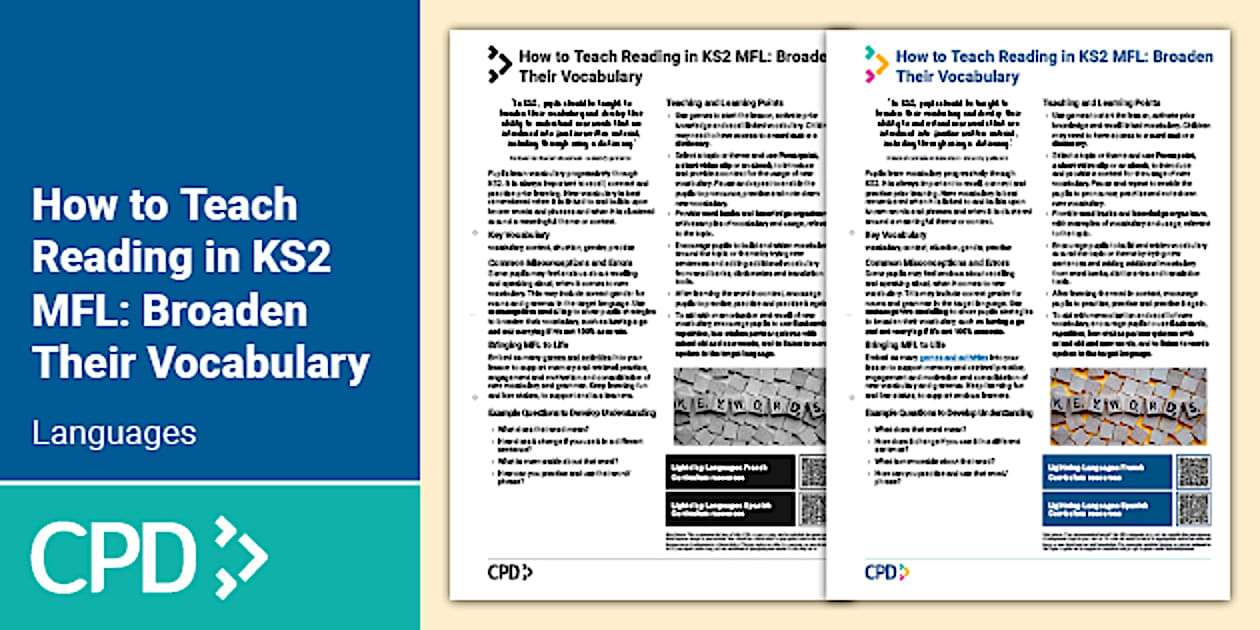 How to Teach Reading in KS2 MFL: Broaden Their Vocabulary