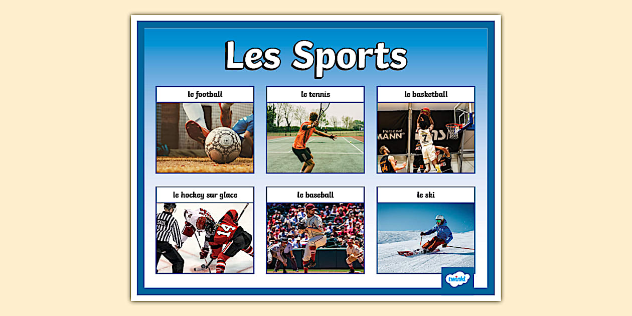 Affiches : Les sports (teacher made) - Twinkl
