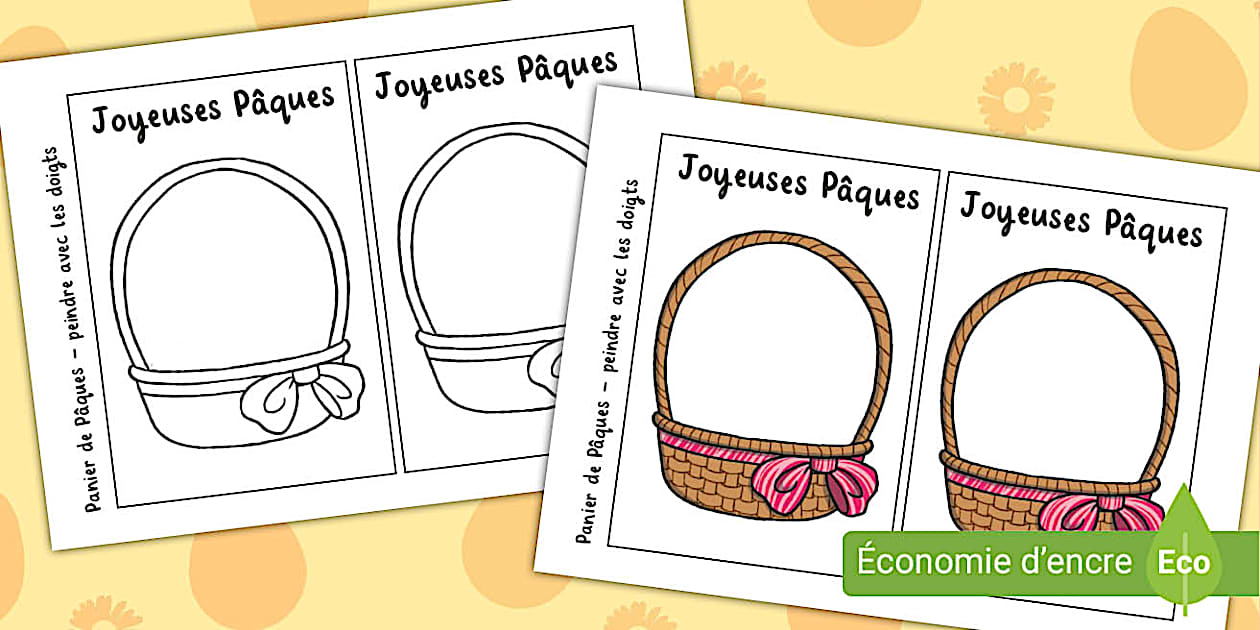 Panier de Pâques - peindre avec les doigts (teacher made)