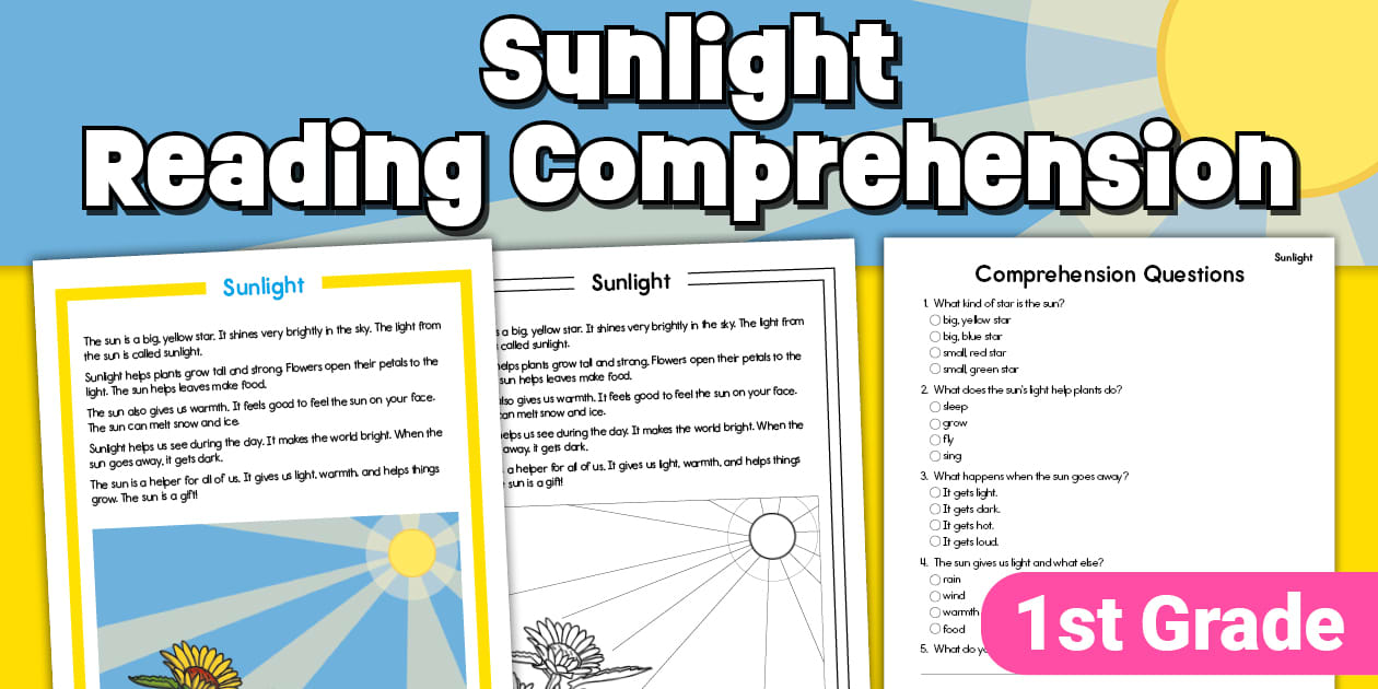 First Grade Sunlight Reading Comprehension Worksheet