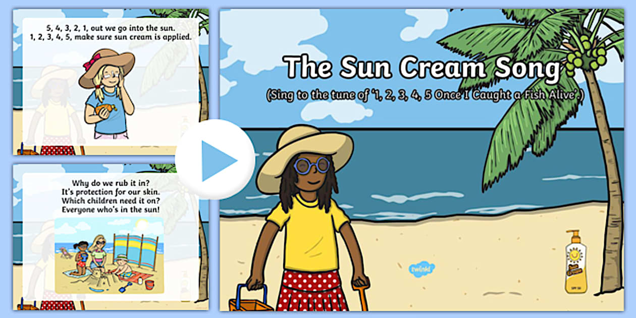 The Sun Cream Song PowerPoint (teacher made) - Twinkl
