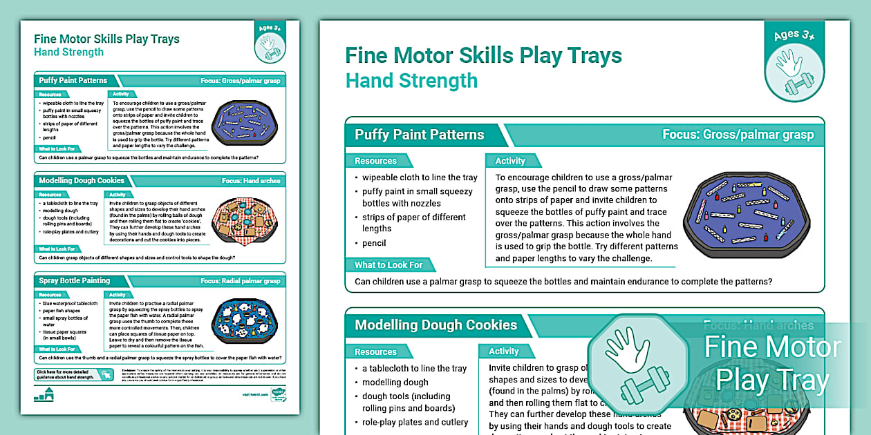 Hand Strength Fine Motor Skills Play Trays (Set 1) | Twinkl