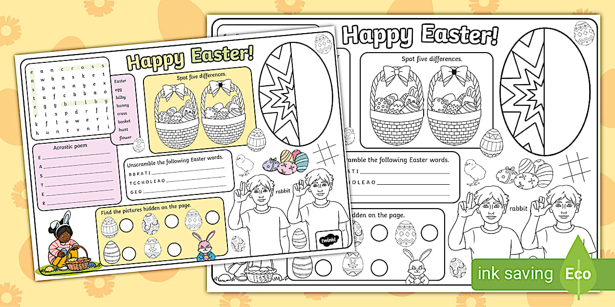Easter Activity Mat (Year 1 and 2) (teacher made) - Twinkl