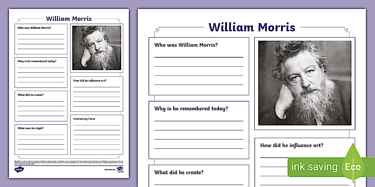William Morris Fact Template (teacher made) - Twinkl
