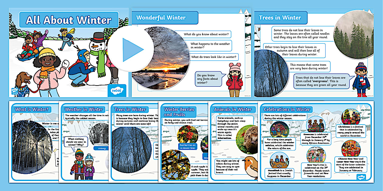 All About Winter PowerPoint and Fact Files Pack - Twinkl