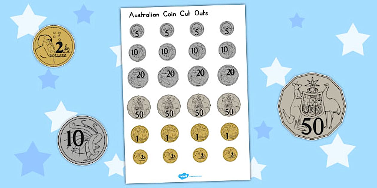 Australian Coins Printable - Twinkl Primary School Cut-Outs