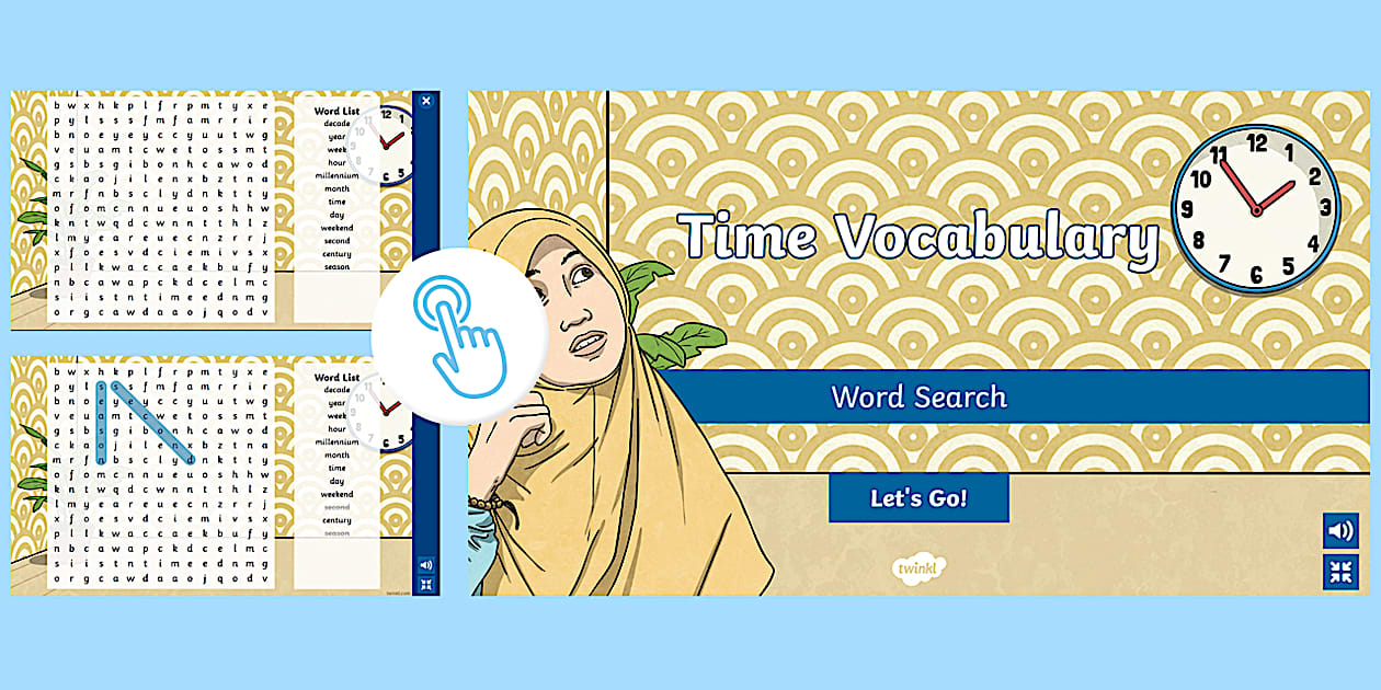 Interactive Time Vocabulary Word Search | Twinkl Go!