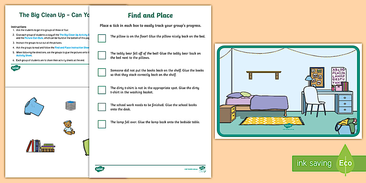 TAS The Big Clean Up Can You Find...? Poster and Prompt Card Pack