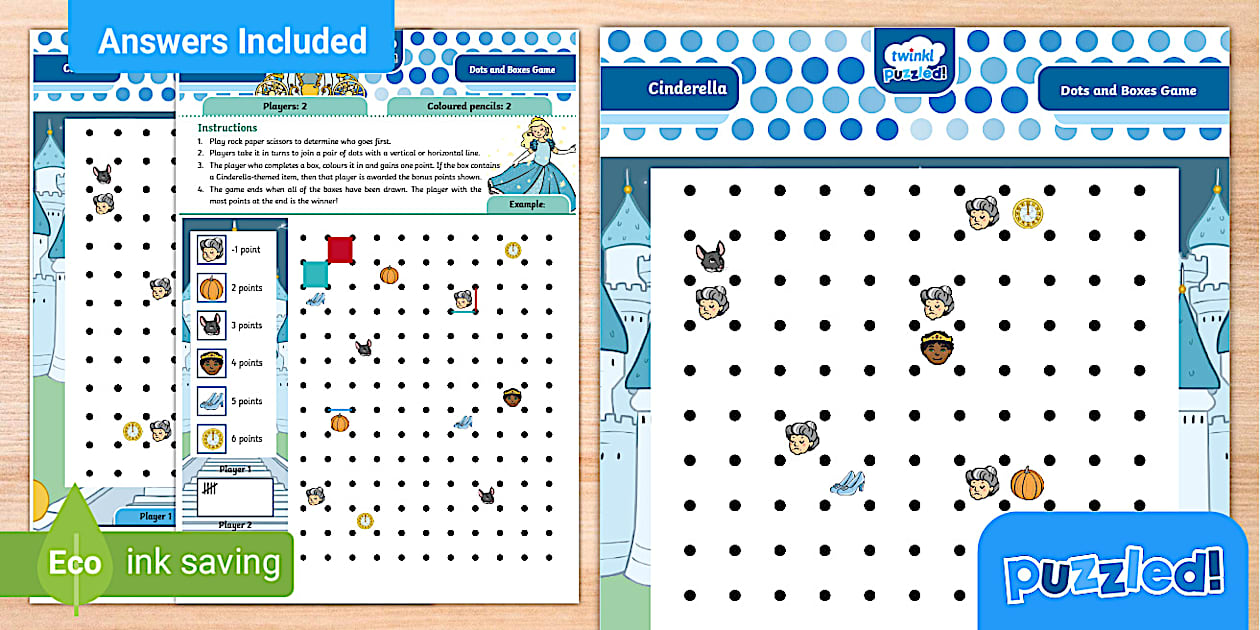 Cinderella Dots and Boxes Game | Twinkl Puzzled - Twinkl