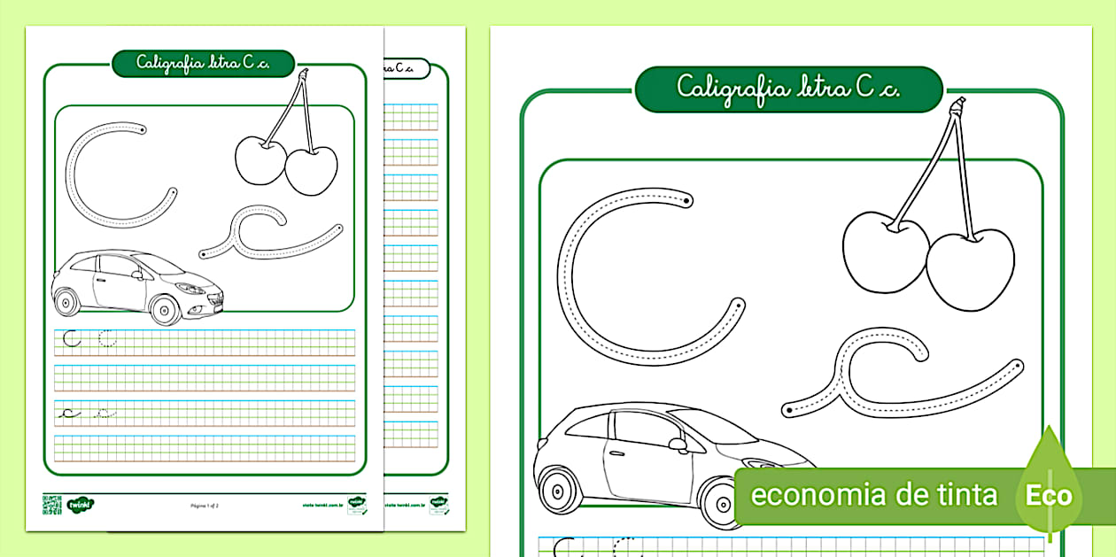 Folhas de caligrafia - Letra C (creat de profesori) - Twinkl