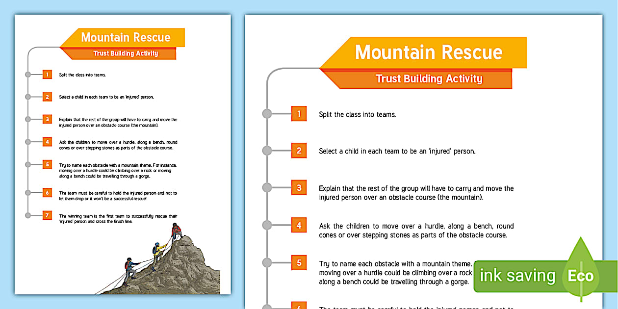 PE Team Building Activity - Mountain Rescue - Resource