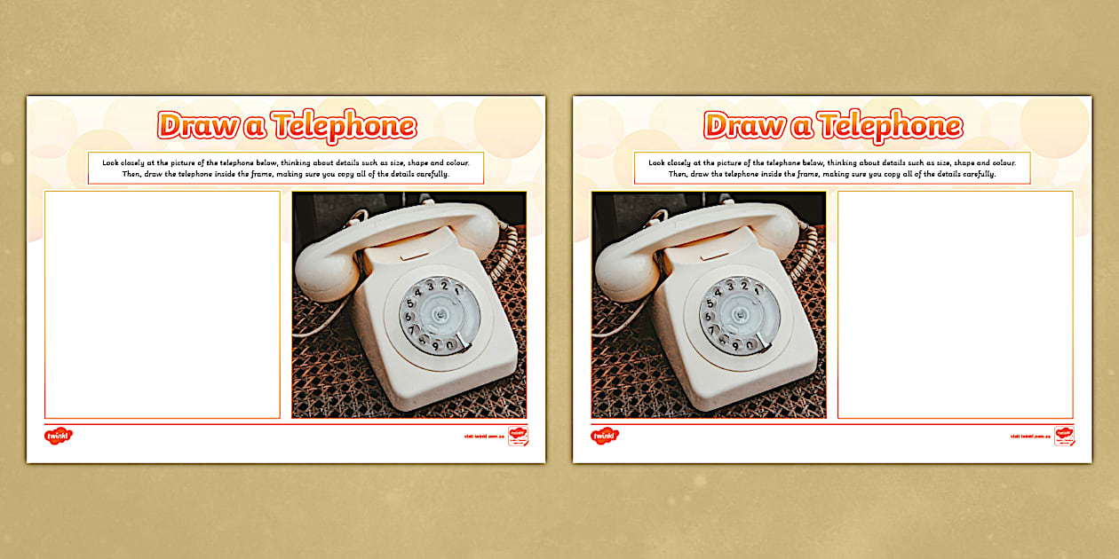 Draw a Telephone Worksheet (teacher made) - Twinkl
