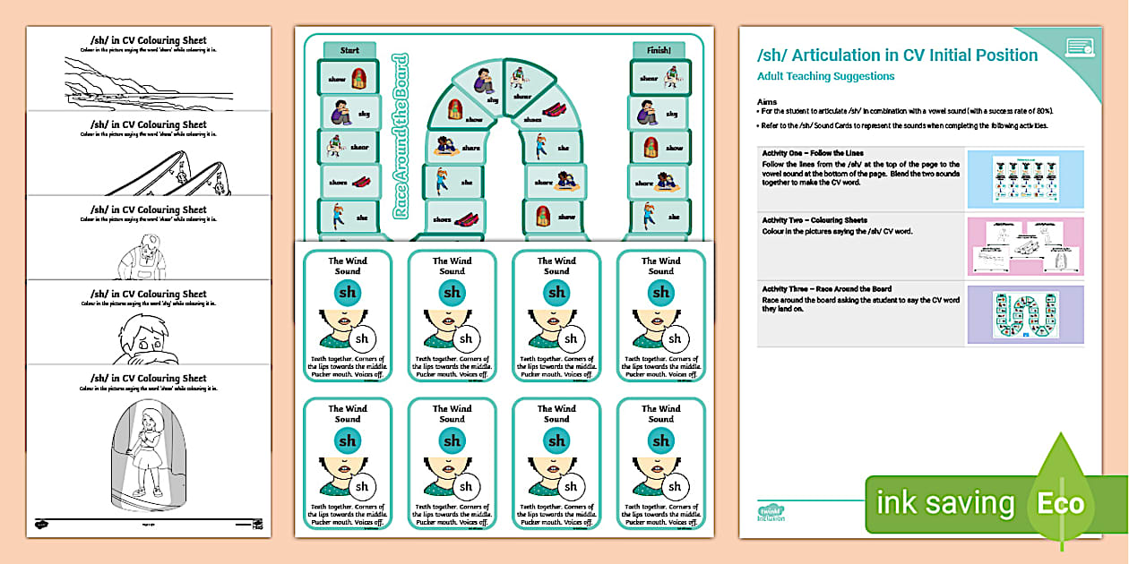 SALT /sh/ Articulation in CV Initial Position Activity Pack
