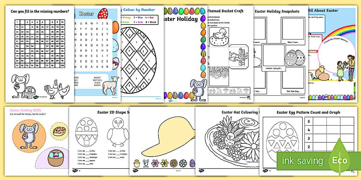 KS1 Easter Homework Activity Pack - Twinkl