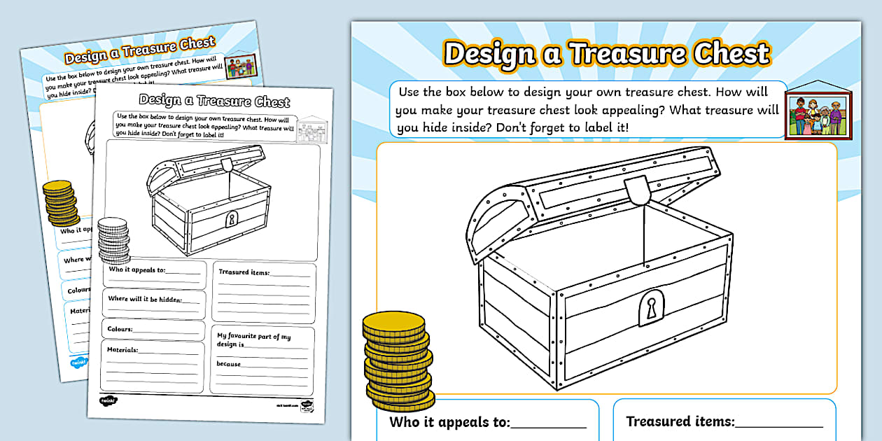 Design a Treasure Chest Worksheet (teacher made) - Twinkl