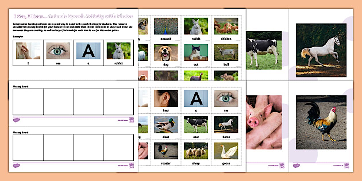 I See, I Hear ... Animals Speech Activity with Photos