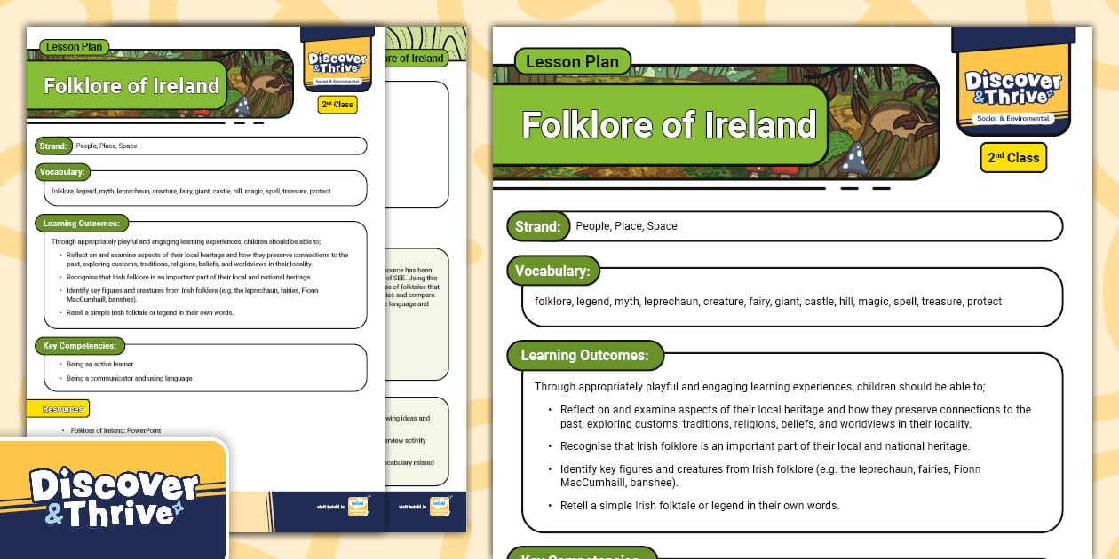 Folklore of Ireland Lesson Plan 2nd Class