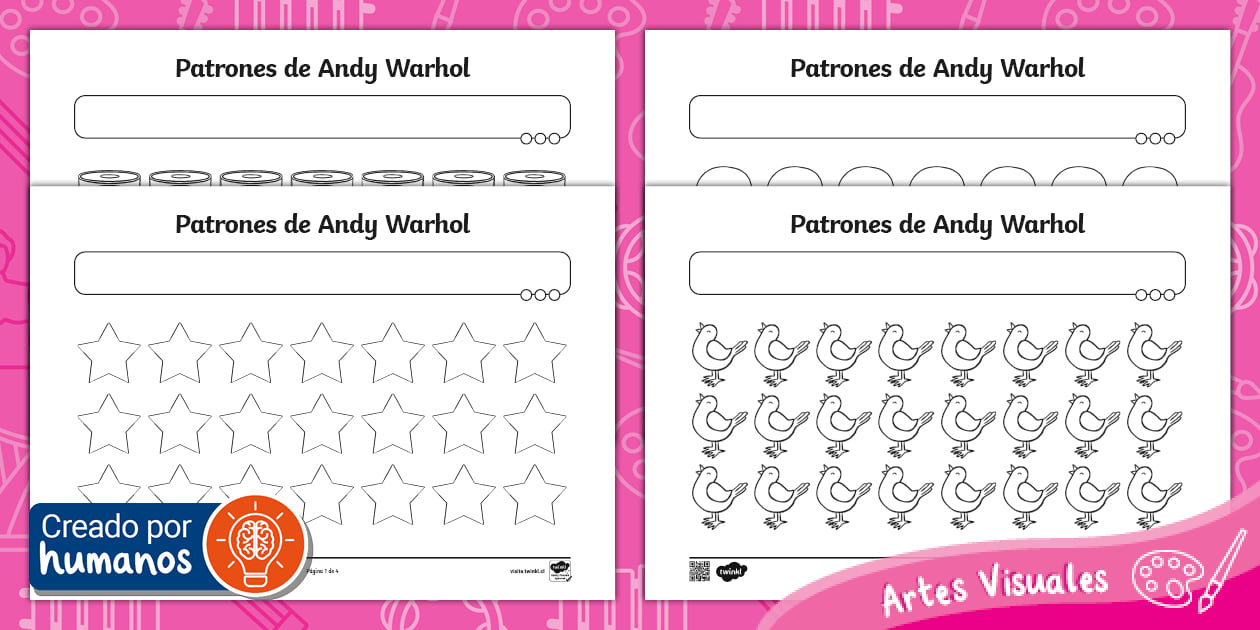 Hojas para Colorear | Patrones | Andy Warhol | Artes