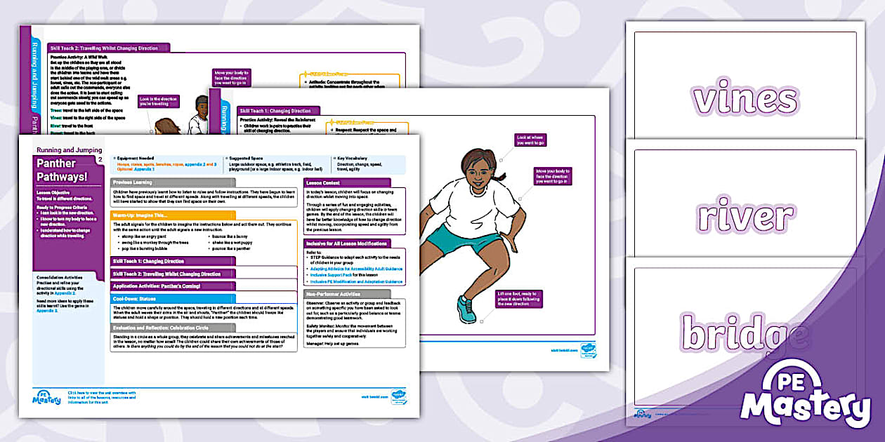 PE Mastery:Year 1 Running and Jumping L2 - Panther Pathways!