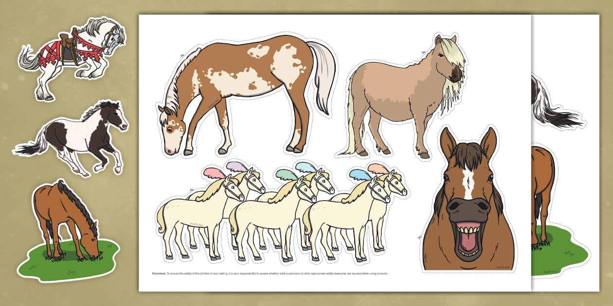 Horse Cut-Outs (teacher made) - Twinkl