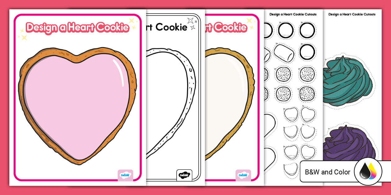 Design a Heart Cookie Cut and Paste Activity (teacher made)