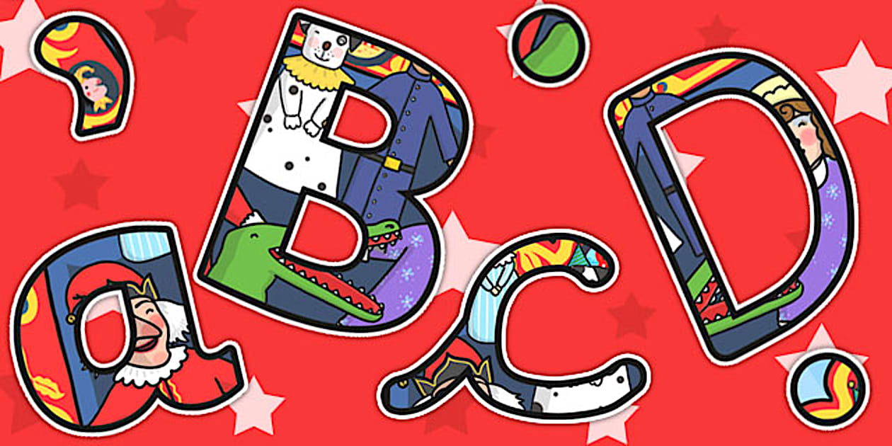 Punch and Judy Themed Size Editable Display Lettering - letters