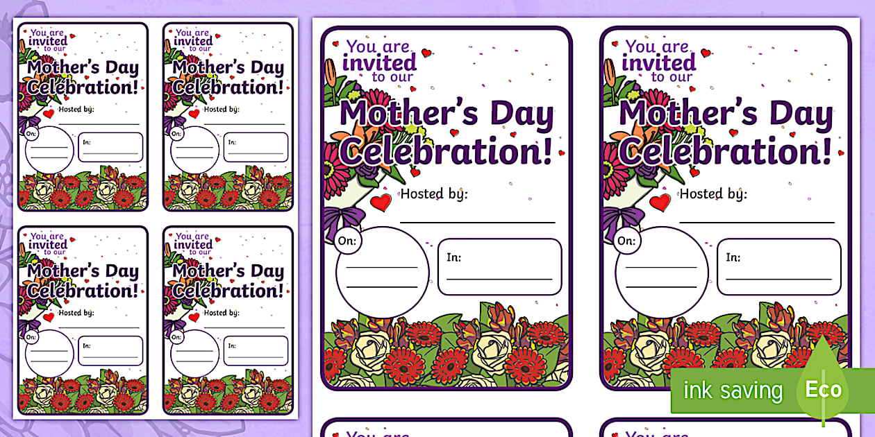 Mother's Day Invitations - EYFS Mother's Day - Twinkl
