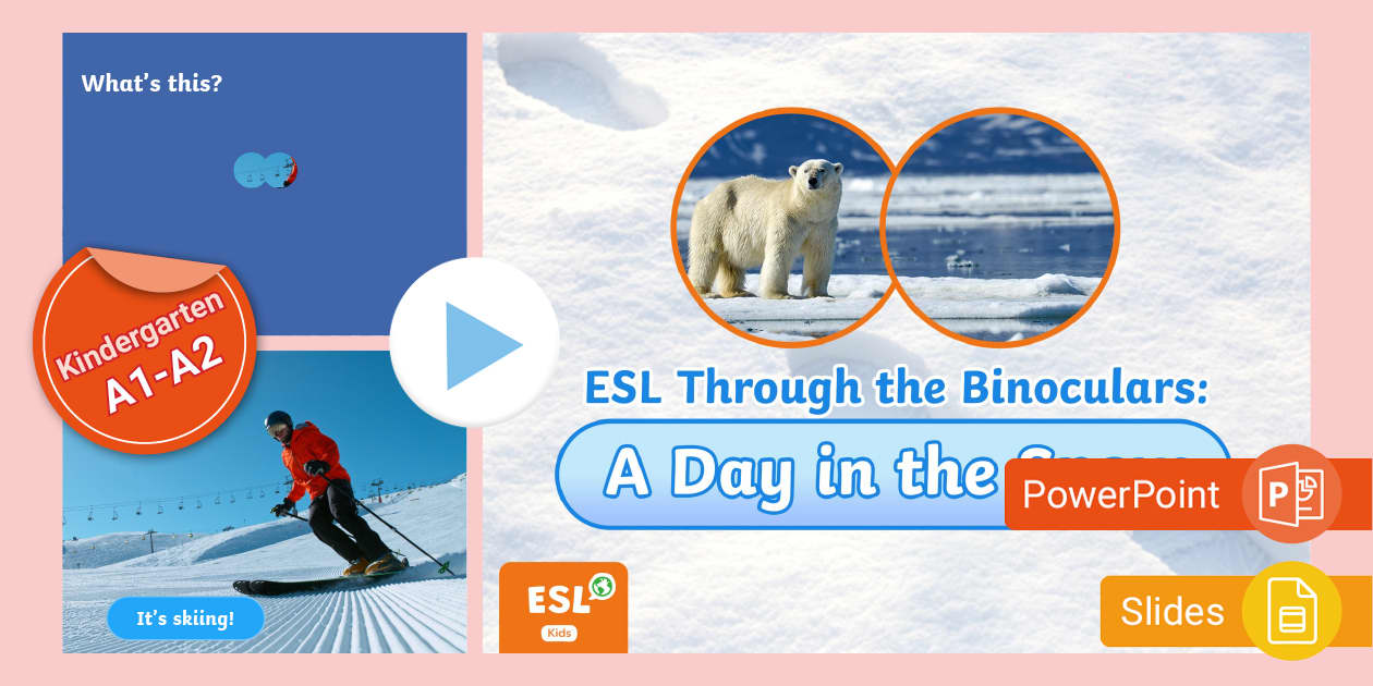 ESL A Day in the Snow Through the Binoculars A1-A2 - Twinkl
