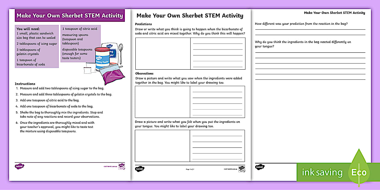 Make Your Own Sherbet STEM Activity | F-2 Food Resources