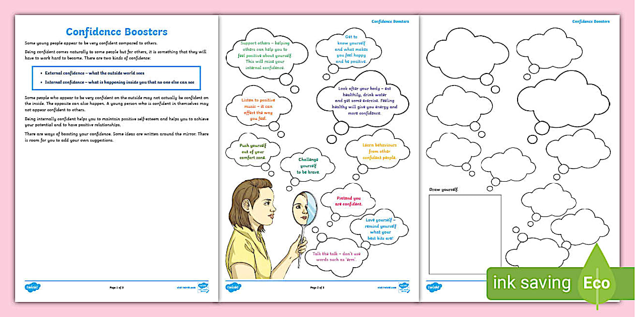 Confidence Boosters Worksheet (teacher made) - Twinkl