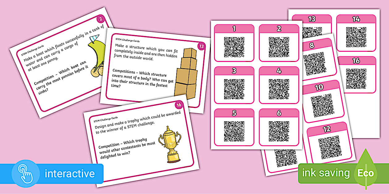 STEM Challenge Cards with QR Codes Ι Digital Technologies