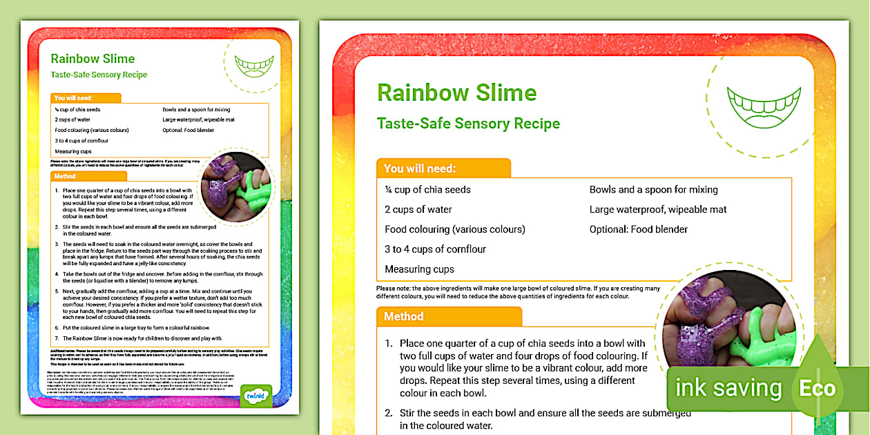 Taste-Safe Rainbow Slime Sensory Recipe | Sensory Play