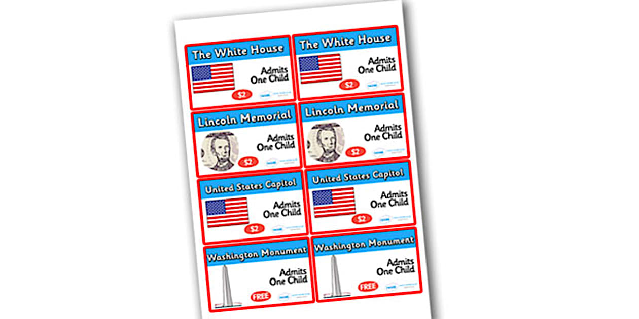 Washington DC Tourist Attraction Role Play Tickets