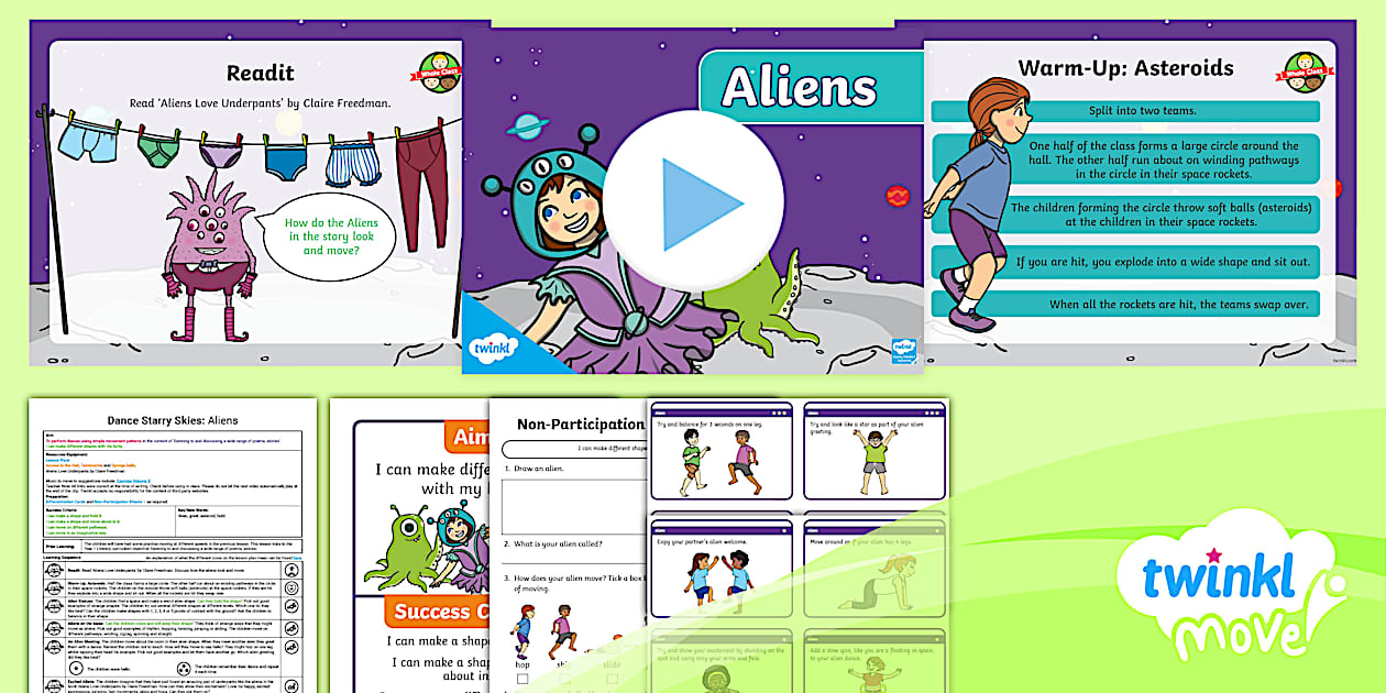 👉 Alien Dance - Alien PE Lesson Year 1 - Twinkl Move KS1