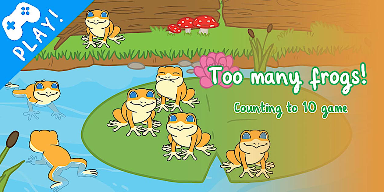Too Many Frogs: Interactive Counting to 10 Game - Twinkl