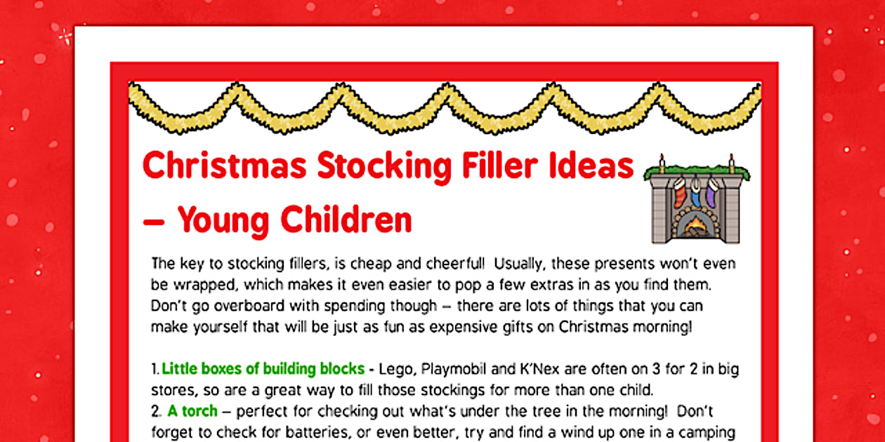 Christmas Stocking Filler Ideas for Young Children - Twinkl
