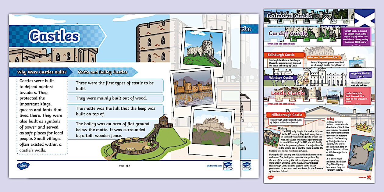 KS1 Castles in the United Kingdom Fact Files Pack - Twinkl