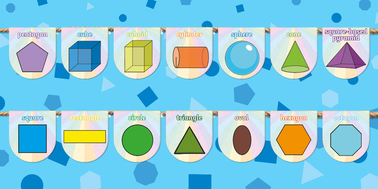 2D and 3D Shapes Bunting (teacher made) - Twinkl