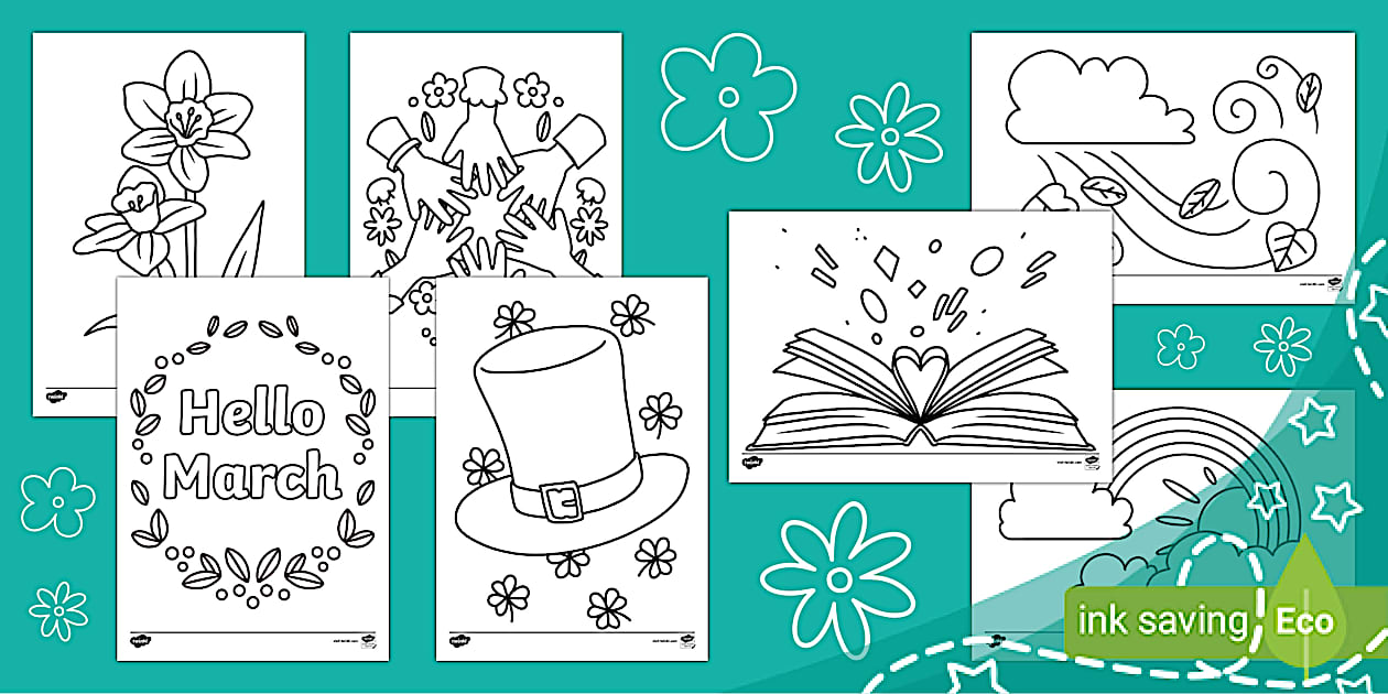 My First March Colouring Pack (teacher made) - Twinkl