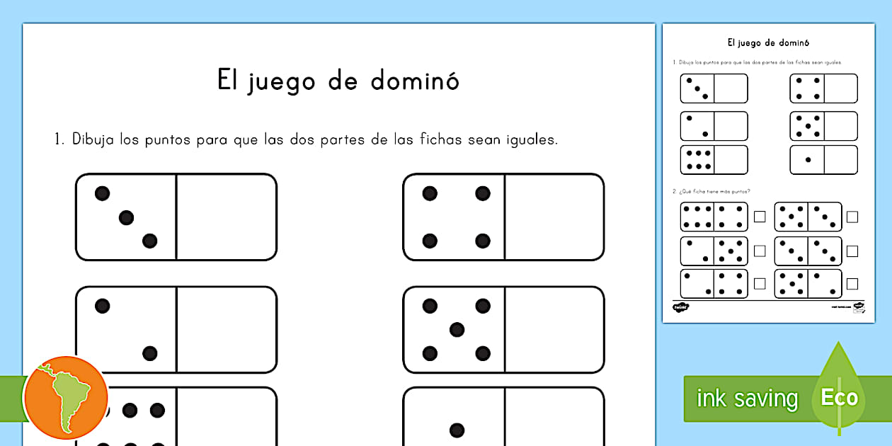 Ficha de actividad: El juego de dominó - Twinkl