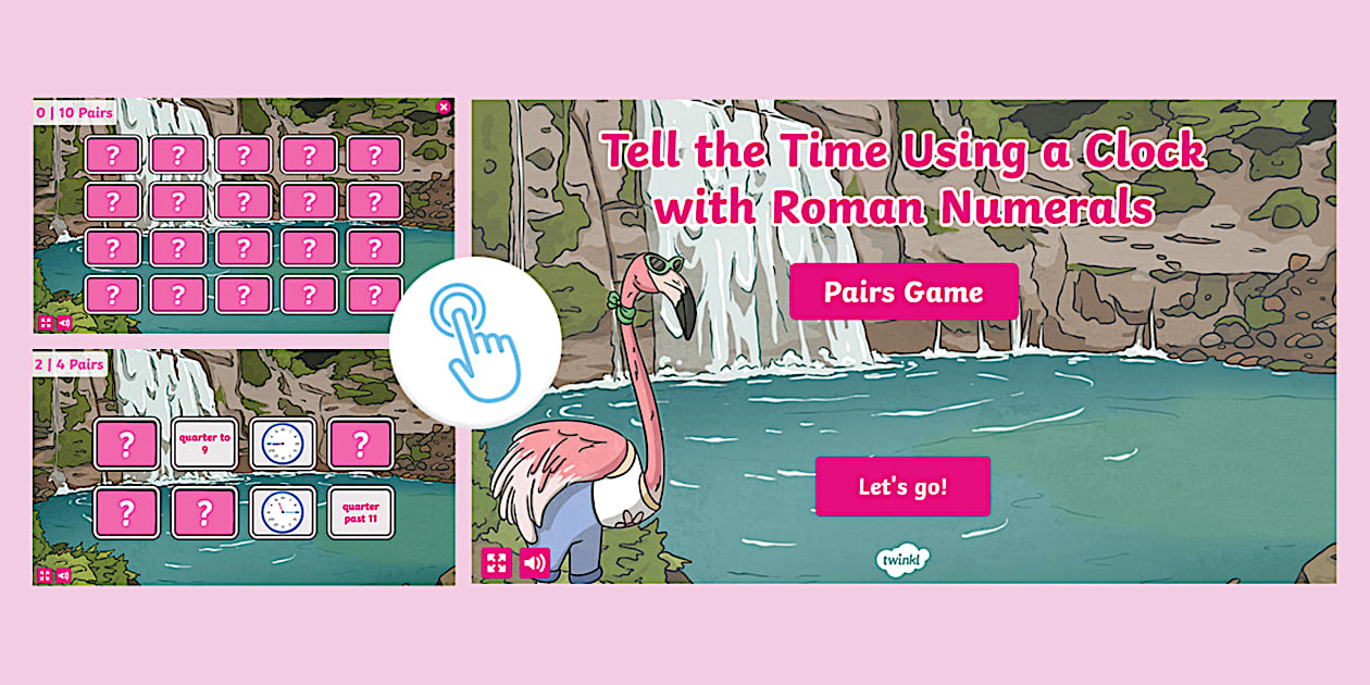 👉 Tell the Time Using a Clock with Roman Numerals KS2 Game