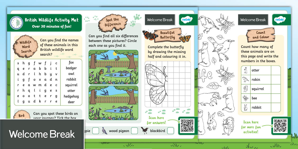 Welcome Break: February 26 Activity Mat with Answers