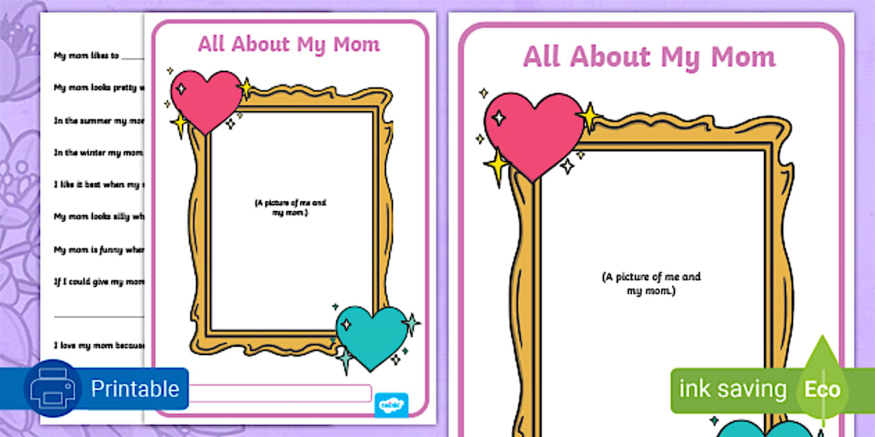 All About My Mom | Activity Sheet | South Africa - Twinkl