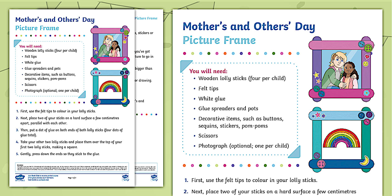 Mother's Day Picture Frame Craft Twinkl Canada - Twinkl