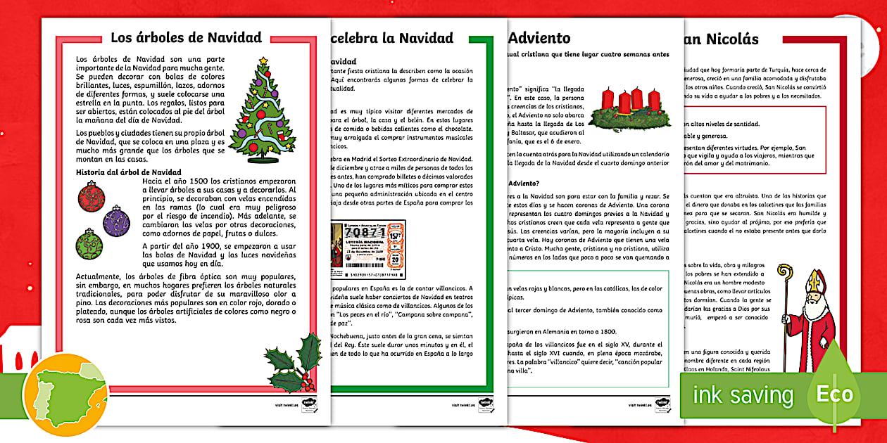 Pack de recursos - Comprensión lectora sobre la Navidad