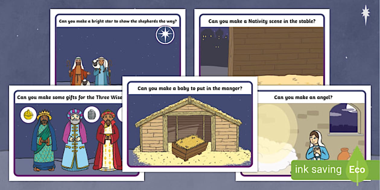 Nativity Modelling Dough Mats (teacher made) - Twinkl