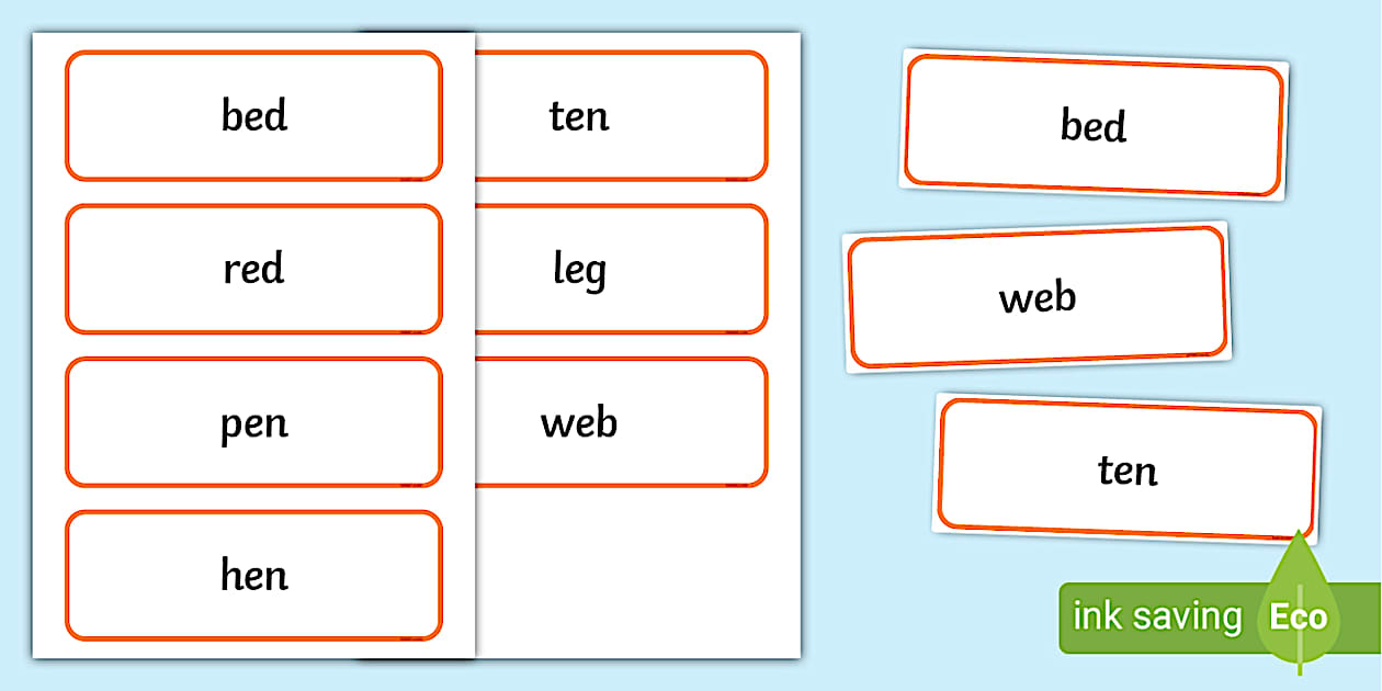 CVC e Word Cards (teacher made) - Twinkl