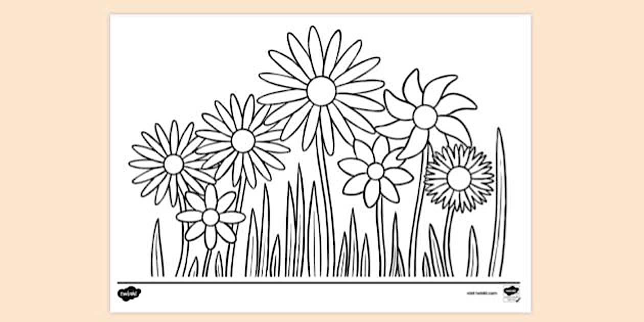 Spring-themed Colouring Page | Colouring Sheets - Twinkl