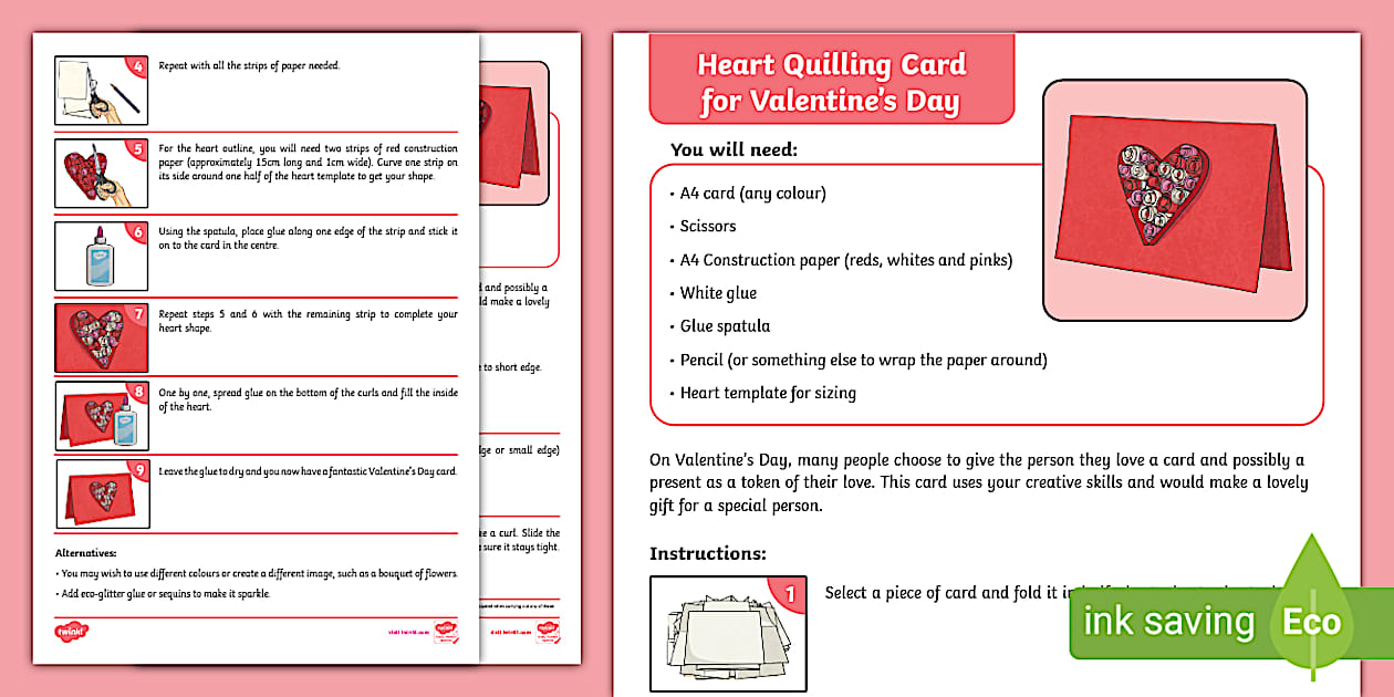 Valentine's Day Crafts For Kids - Quilling Instructions
